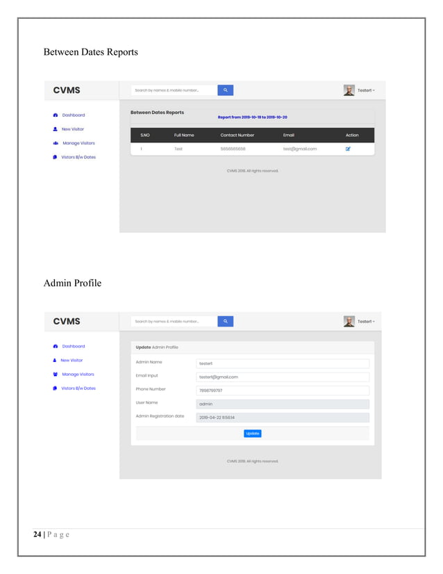Company visitor management system projec report.pdf | Databases | Computer Software and Applications