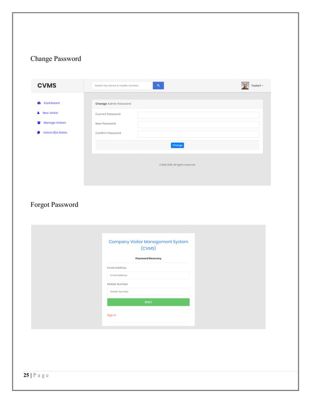 Company visitor management system projec report.pdf | Databases | Computer Software and Applications