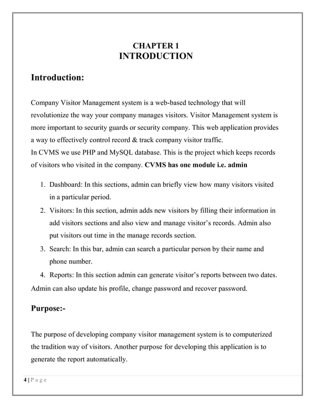 Company visitor management system projec report.pdf | Databases | Computer Software and Applications