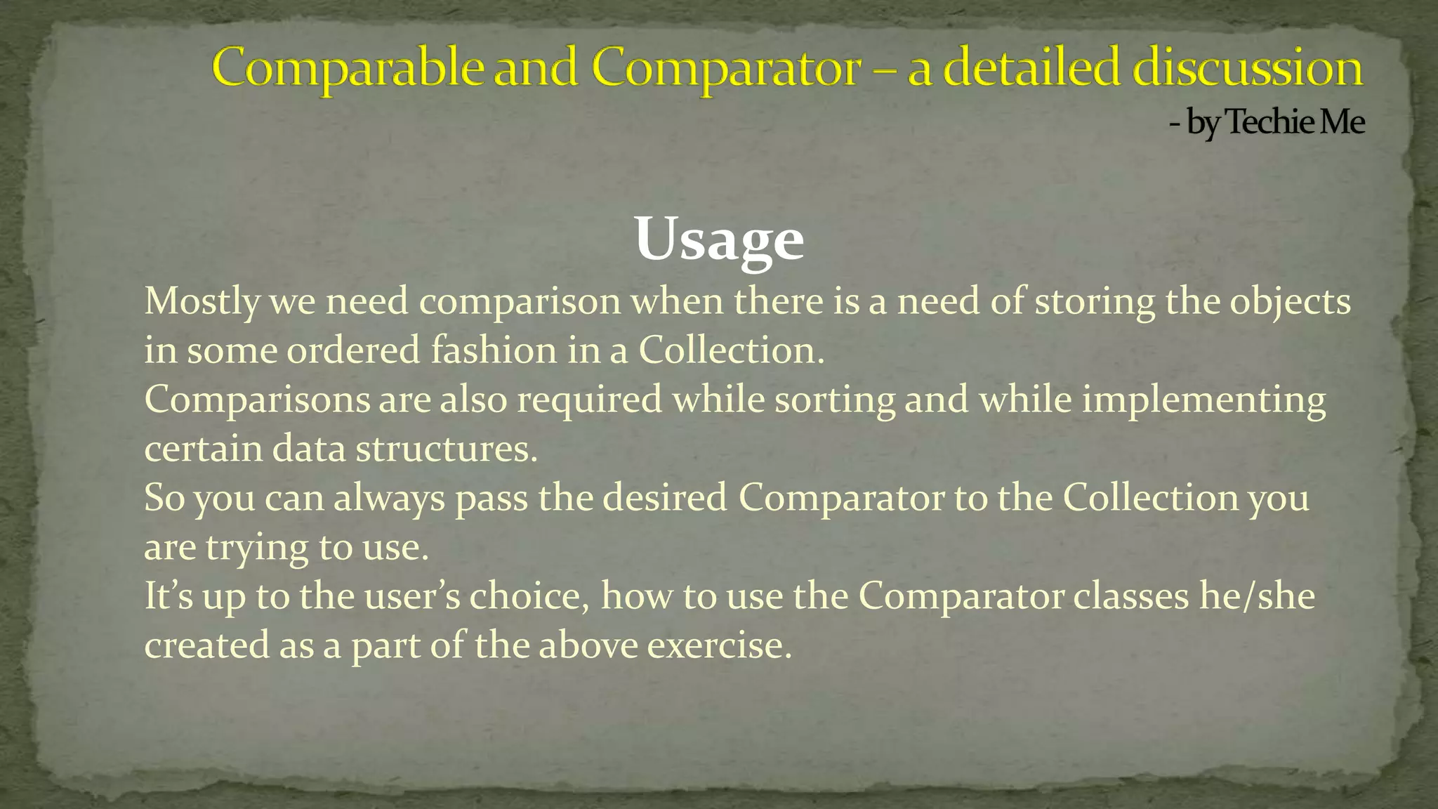 Comparable and comparator – a detailed discussion | PPT Comparable and comparator – a detailed discussion | PPT