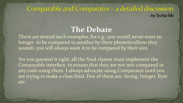 Comparable and comparator – a detailed discussion | PPT