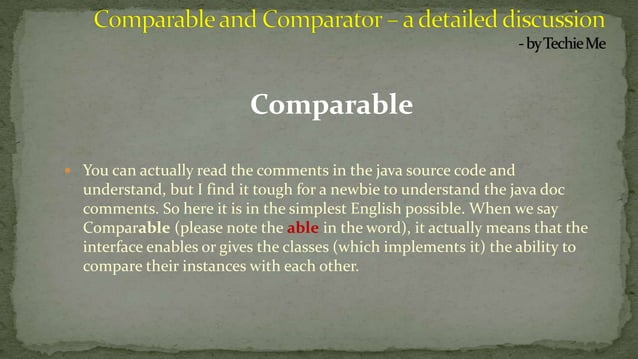 Comparable and comparator – a detailed discussion | PPSX
