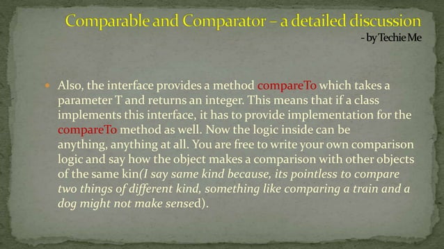 Comparable and comparator – a detailed discussion | PPSX