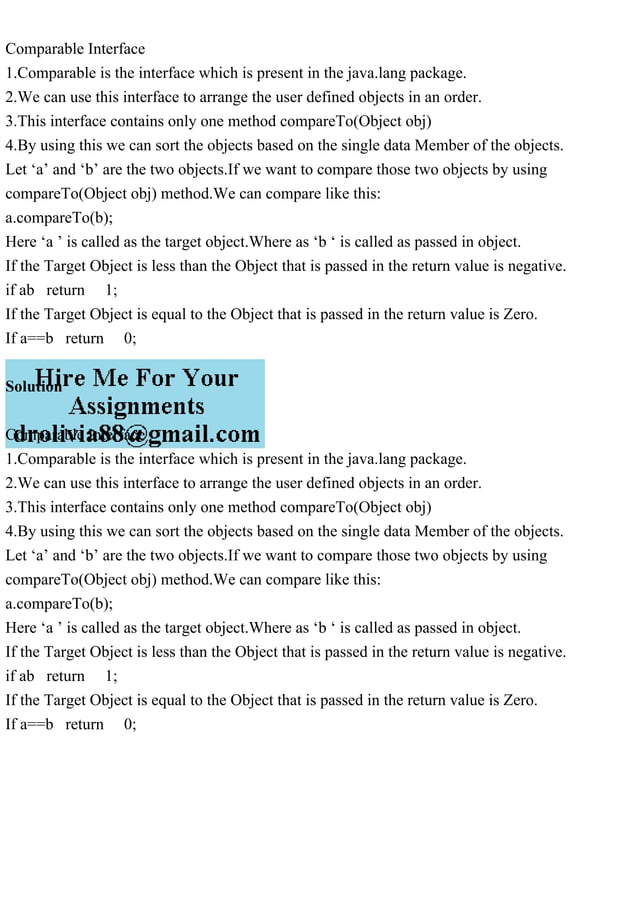 Comparable Interface1.Comparable is the interface which is present.pdf ...