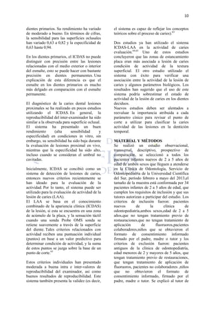 Comparación del diagnóstico de lesiones de caries en la dentición ...