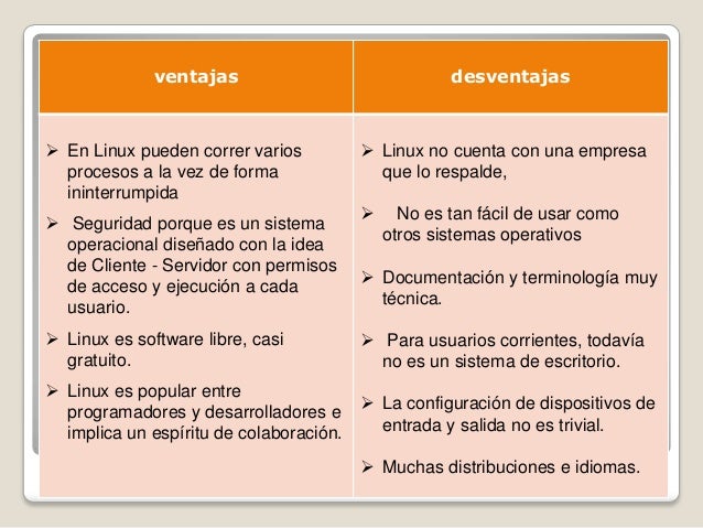 Ventajas Y Desventajas De Los Sistemas Operativos