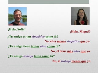 Comparaciones de igualdad y desigualdad. superlativos | PPT