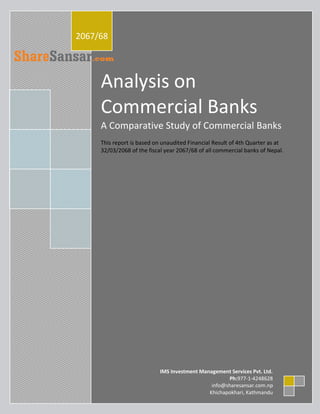 Comparamative study on commercial banks of nepal | PDF