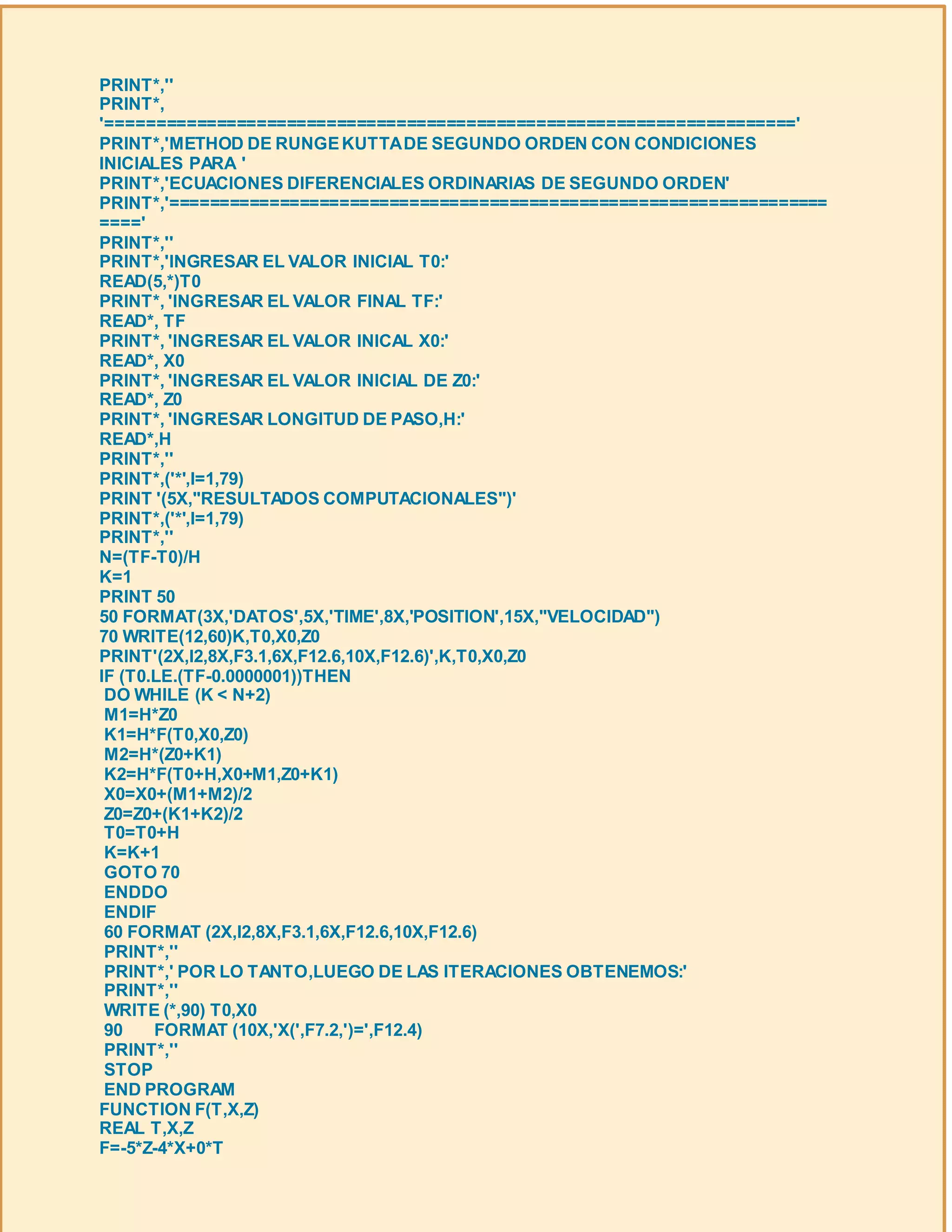 COMPARACIÓN DE LOS MÉTODOS ITERATIVOS DE RUNGE KUTTA 2 ORDEN CON RUNGR KUTTA 4 ORDEN EN UNA EDO ...