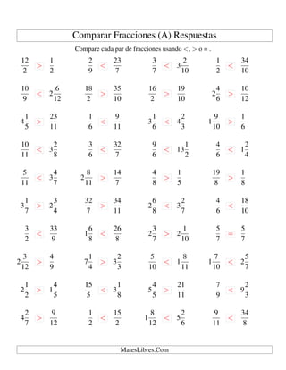 Comparar fracciones | PDF