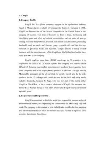 Comparation of CSR Actions Done by Cargill and Austindo Nusantara Jaya ...