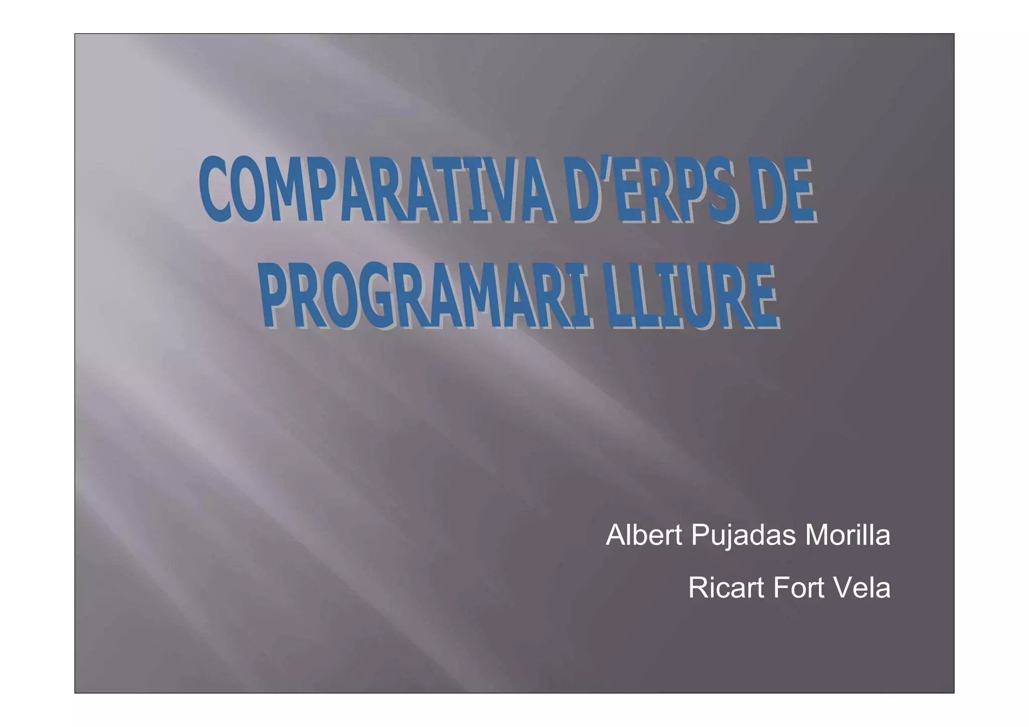 Comparativa ERPs de programari lliure | PDF