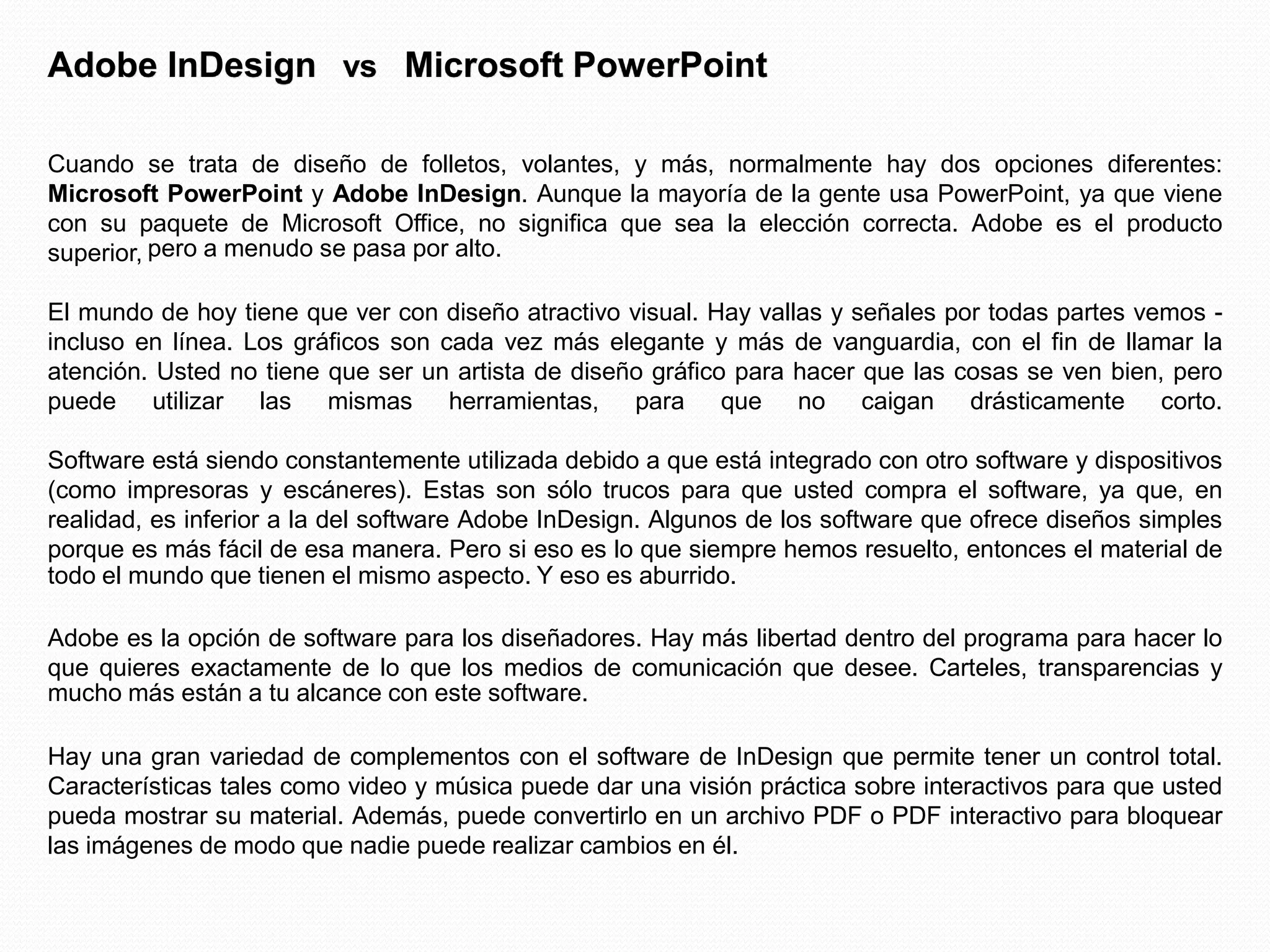 Adobe InDesign vs Microsoft Office PowerPoint | PPTX