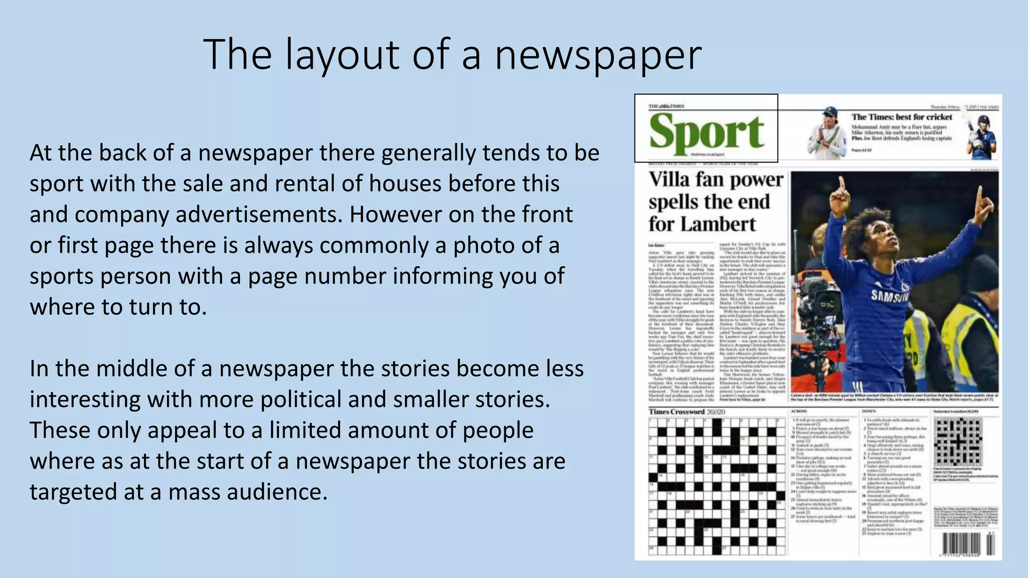 Layout of a newspaper | PPT