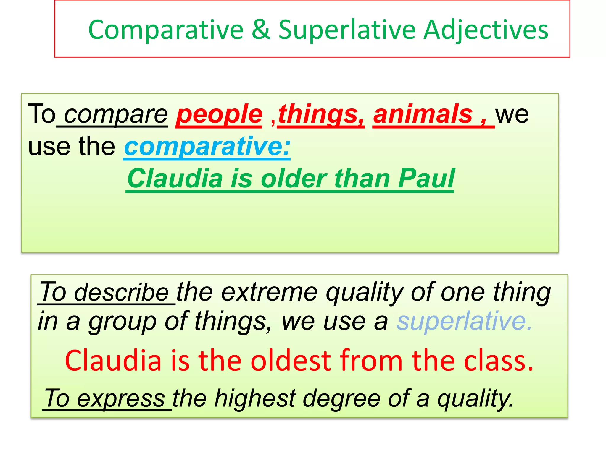 Comparative & superlative adjectives | PPSX