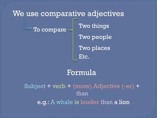 Comparative adjectives. Regular and irregular | PPTX