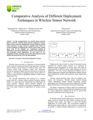 Comparative Analysis of Different Deployment Techniques in Wireless Sensor Network | PDF