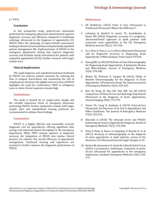 Comparative Analysis of Point-Of-Care Ultrasound versus Traditional Radiology Ultrasound in the ...