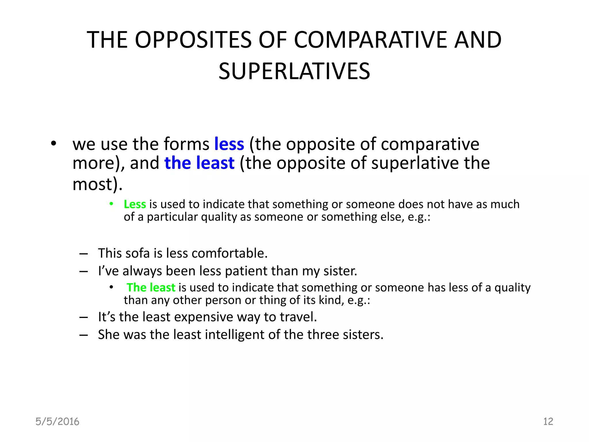 Comparative and-superlative-adjectives | PDF