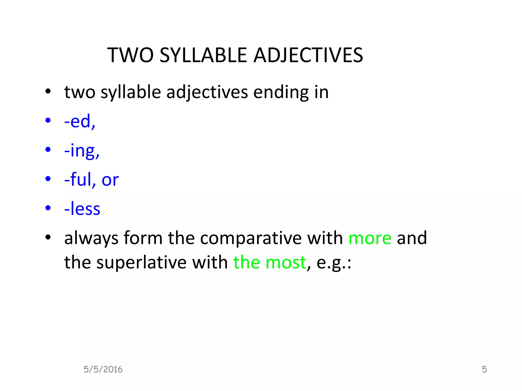 Comparative and-superlative-adjectives | PDF