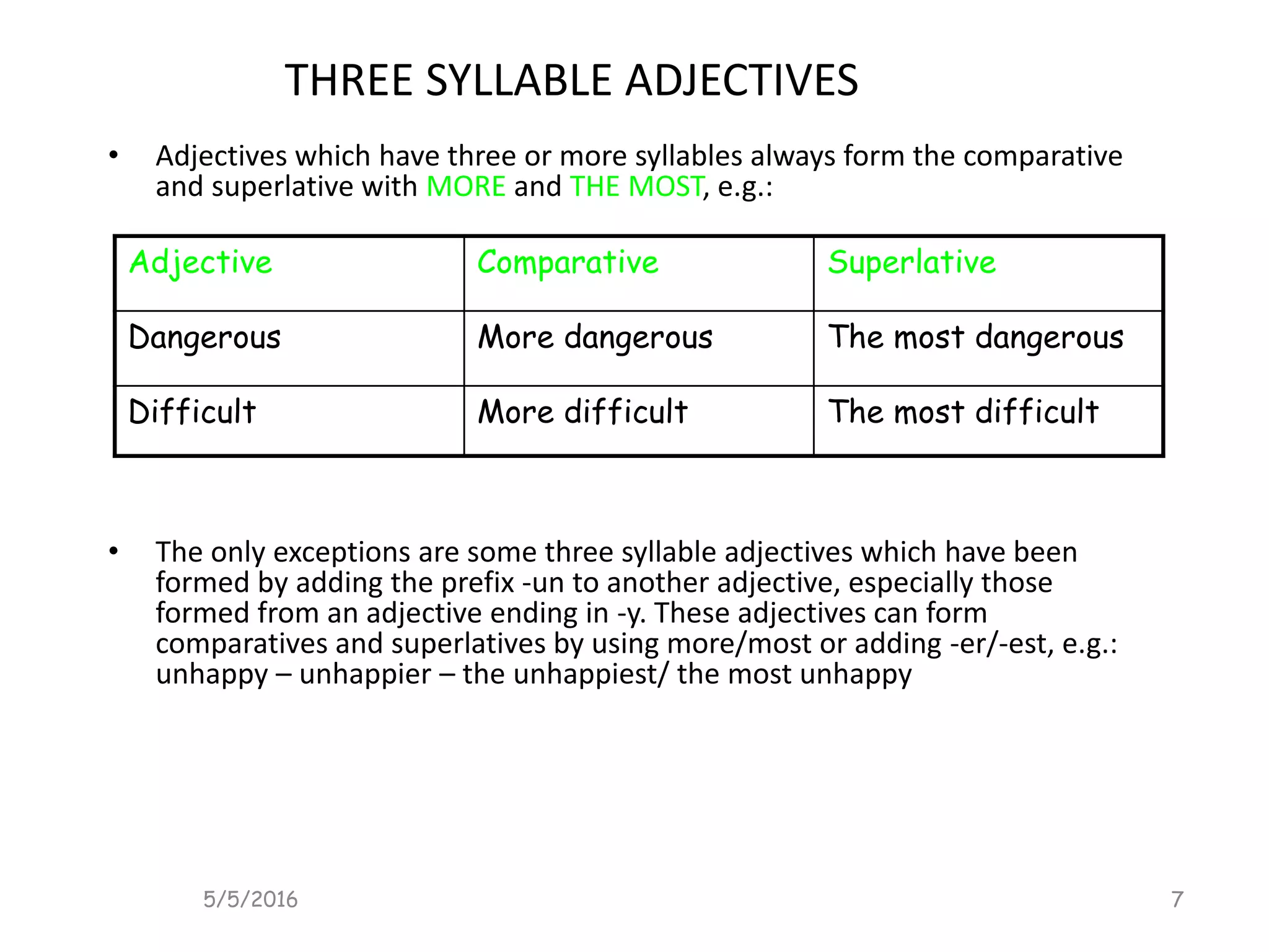 Comparative and-superlative-adjectives | PDF