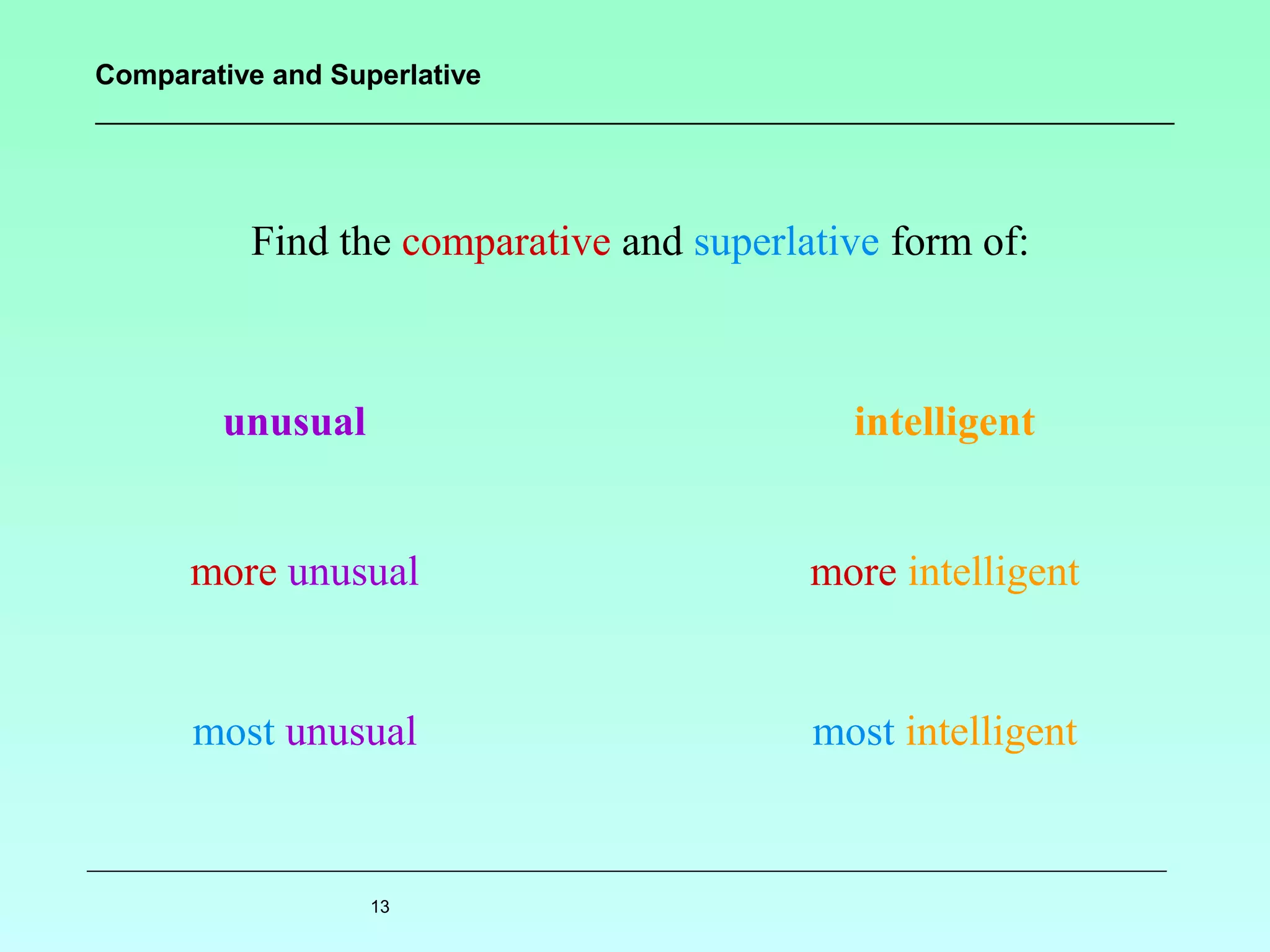 Comparative superlative. (7 and 8) | PPT