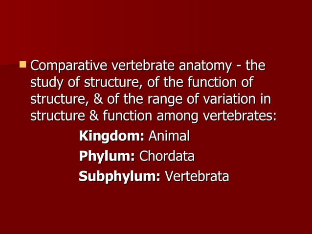 Comparative Vertebrate Anatomy | PPT | Biological Sciences | Science