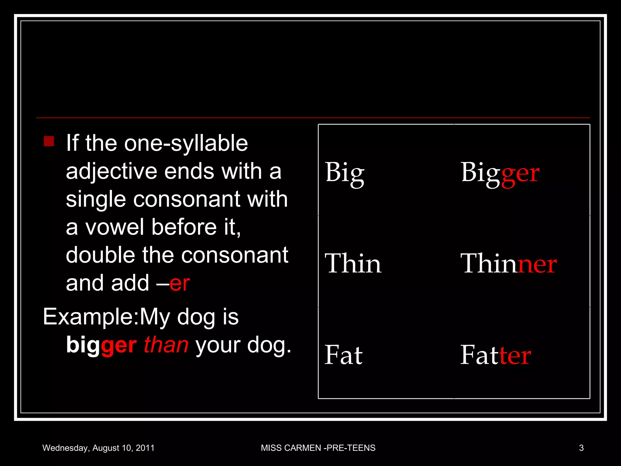 Comparative adjectives | PPT