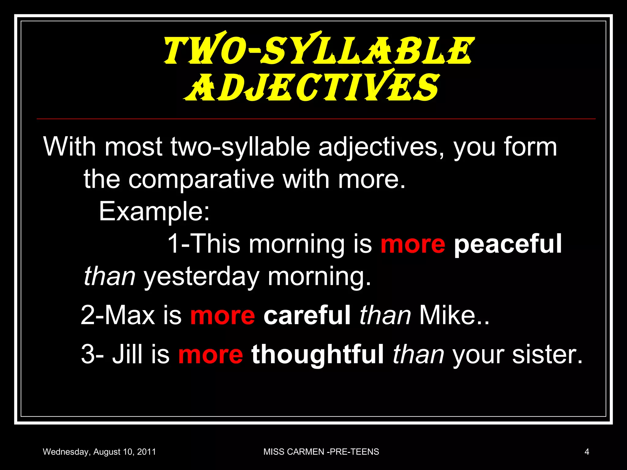 Comparative adjectives | PPT