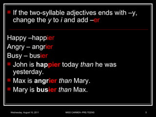 Comparative adjectives | PPT