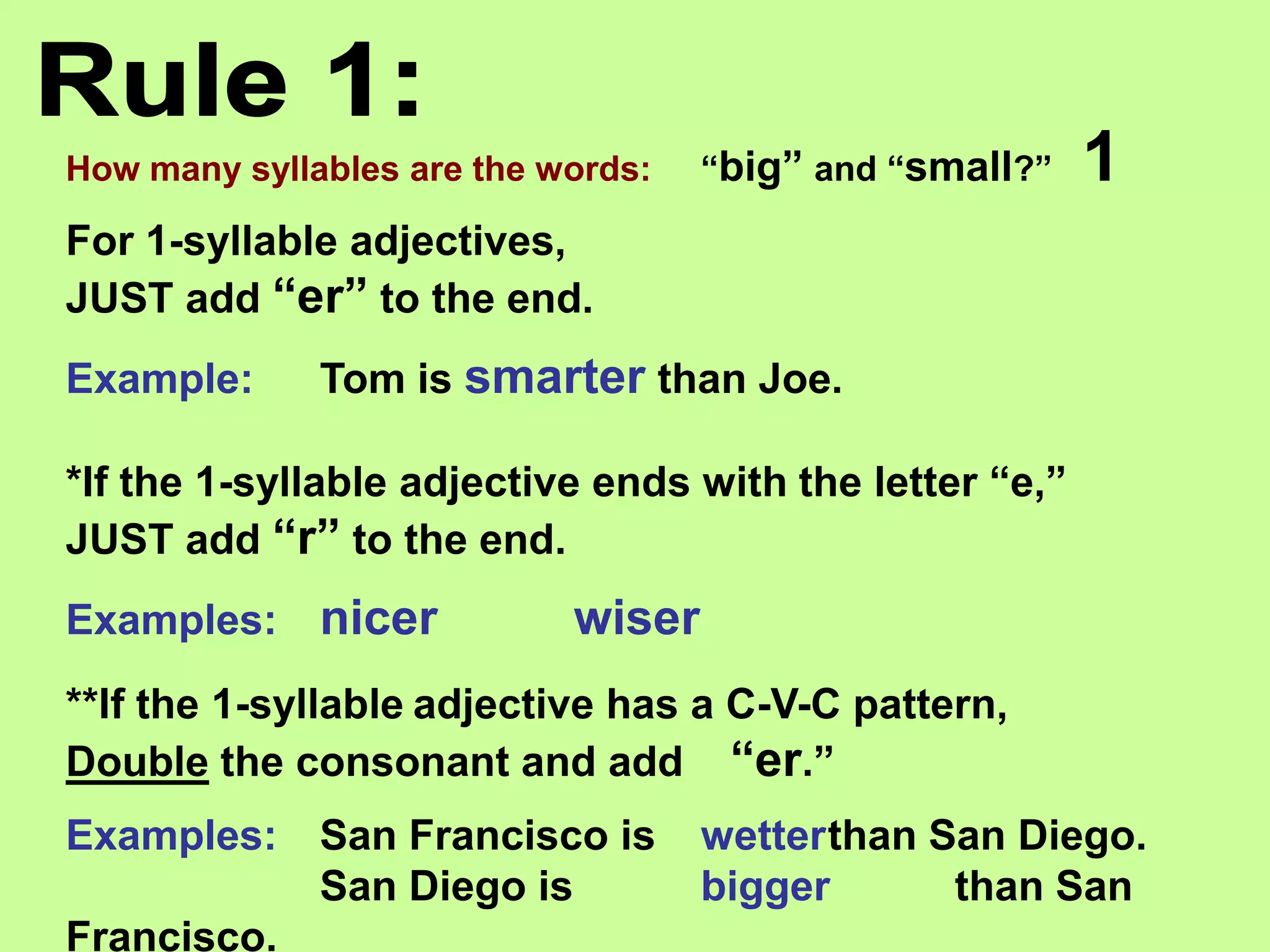Comparative adjectives | PPTX