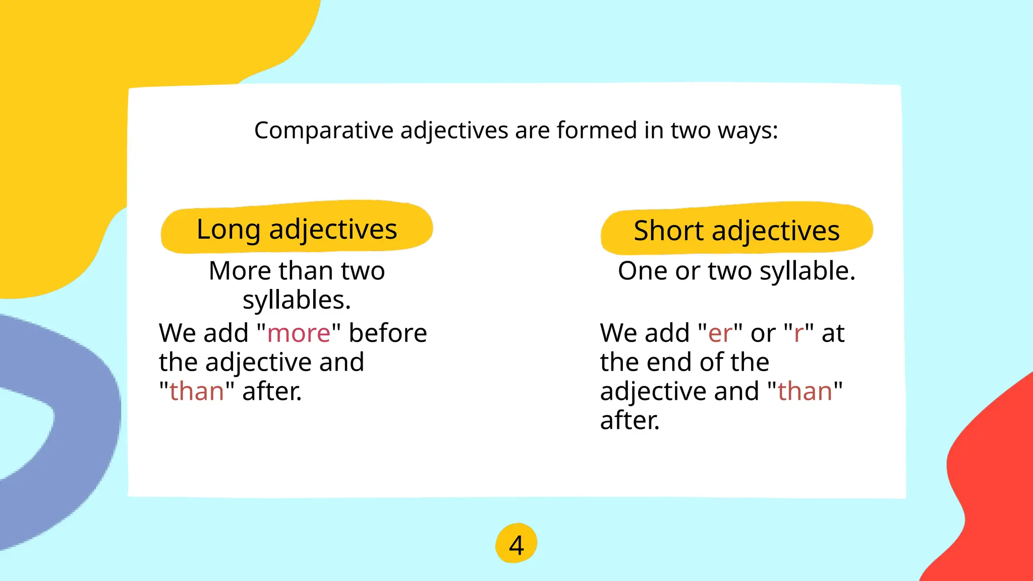 Comparative Adjectives - Adjetivos comparativos | PPTX
