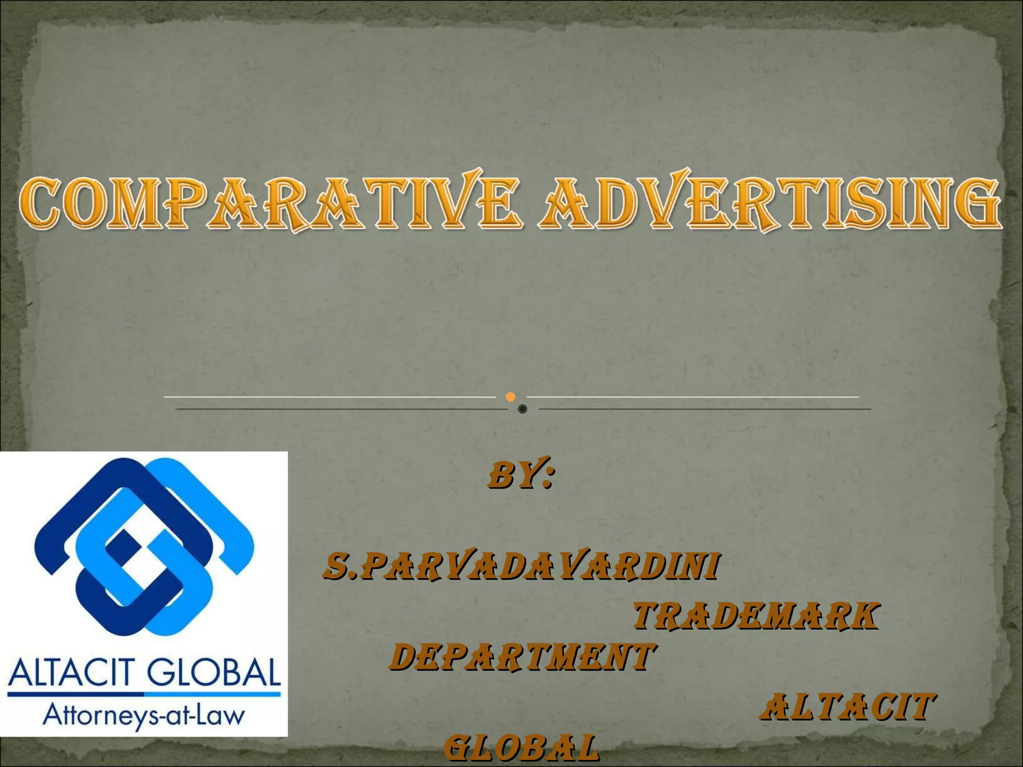 Comparative advertising 1 | PPT