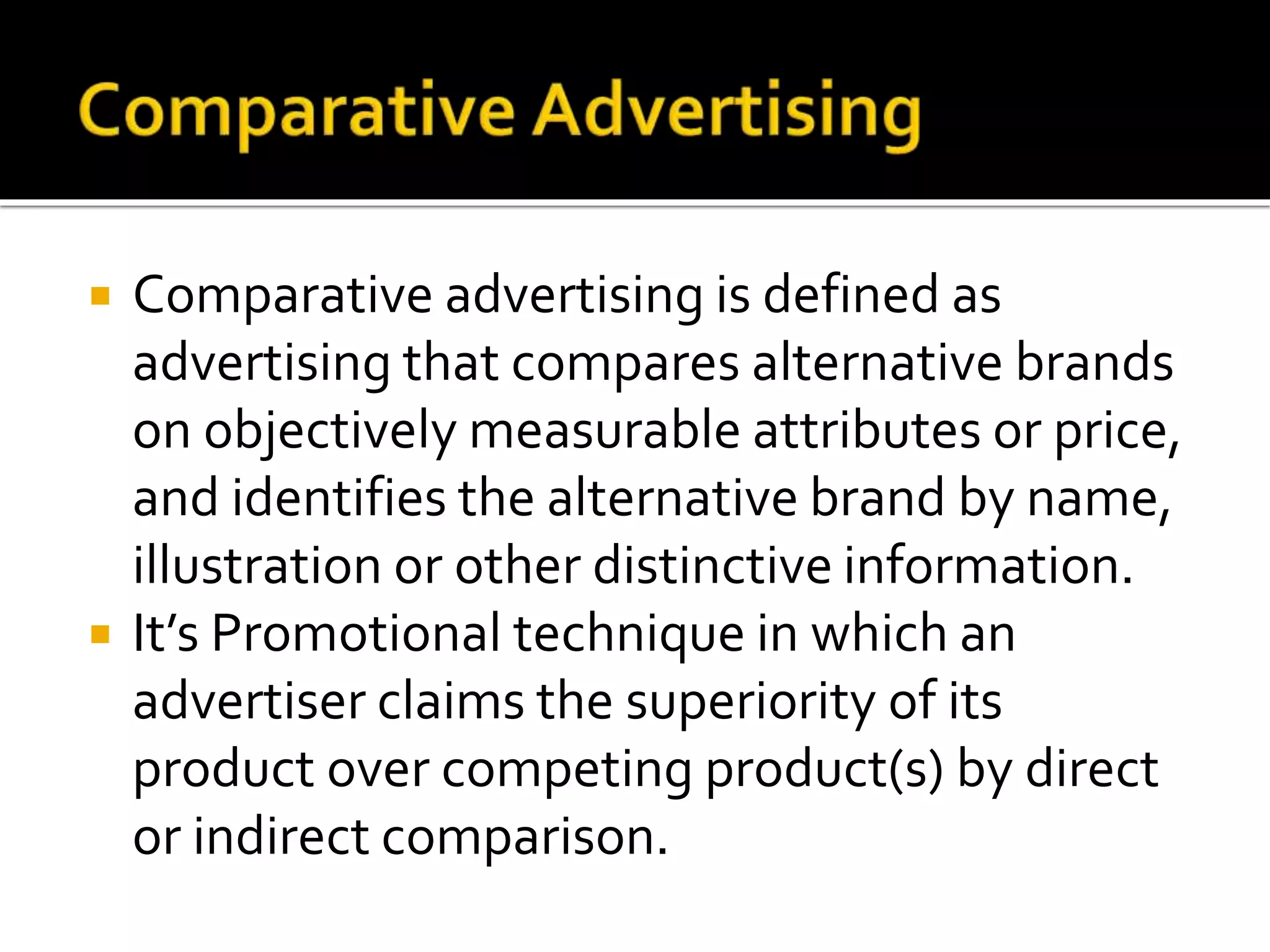 Comparative advertising project | PPTX