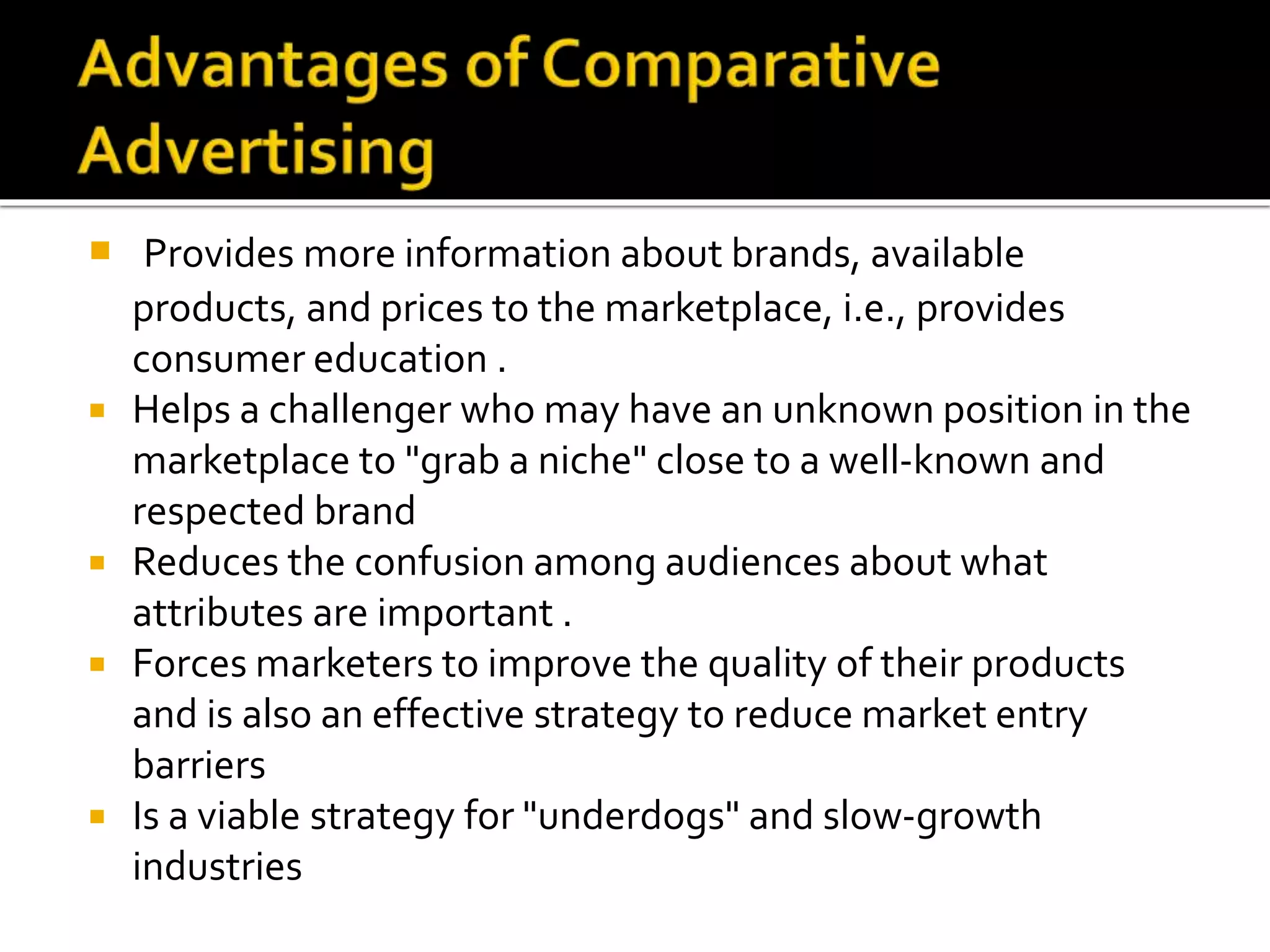 Comparative advertising project | PPTX