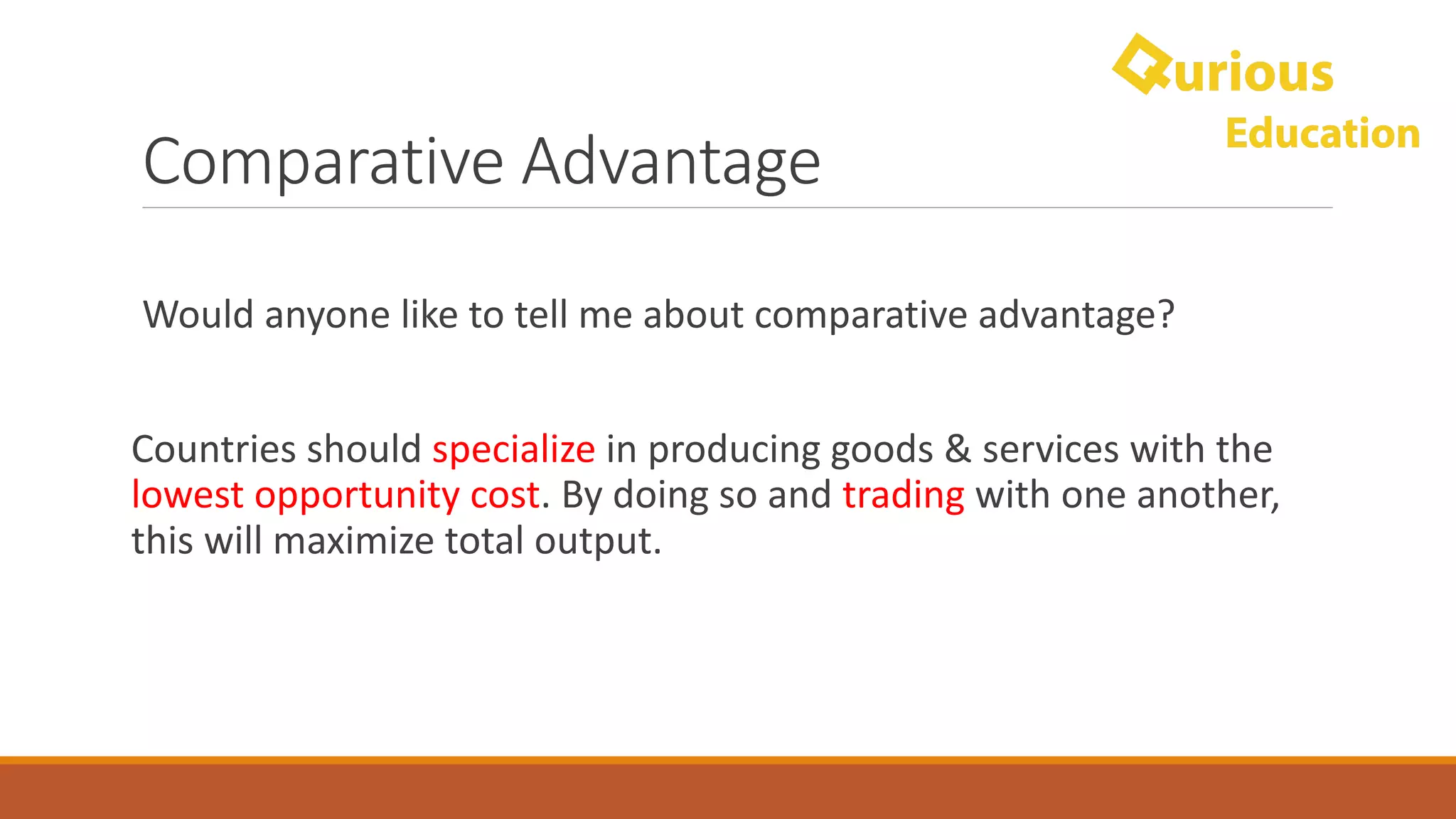 Comparative Advantages Note - A-level & IB Economics | PDF