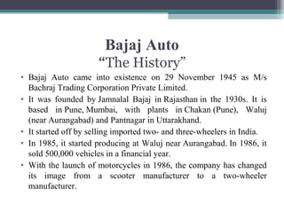 Comparative analysis: Bajaj Auto v/s Hero MotoCorp. | PPT