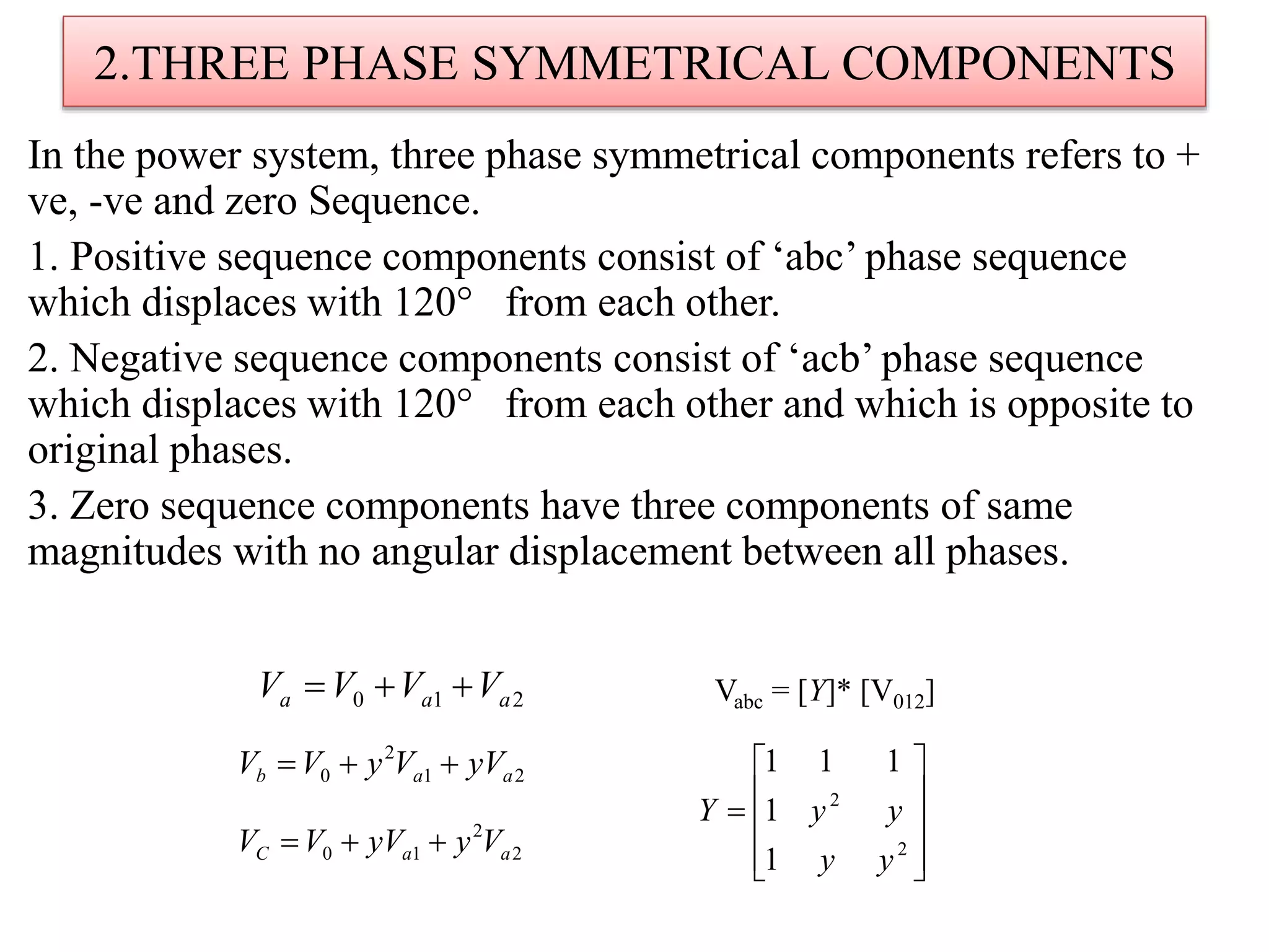 Comparative analysis of 3 phase, 5 phase and 6 phase symmetrical components with MATLAB | PPTX
