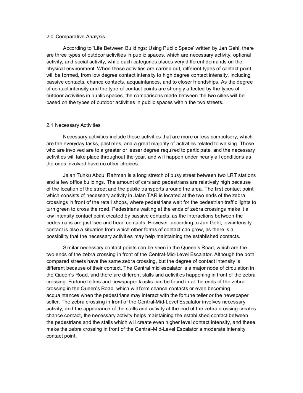 Comparative analysis essay