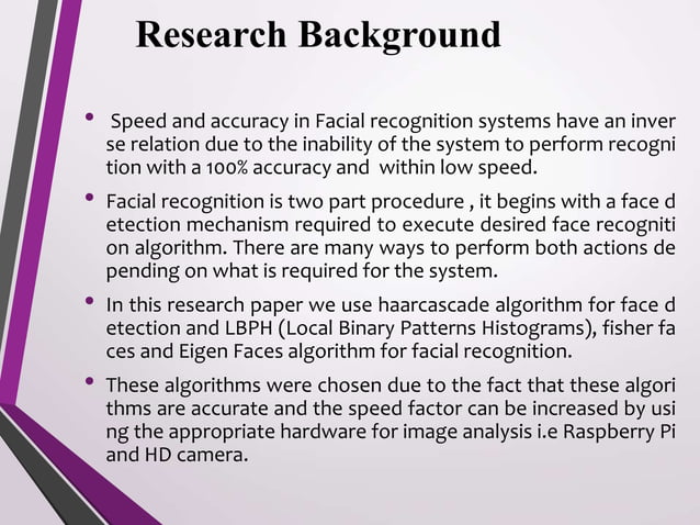 Comparative Analysis For A Real Time Face Recognition System Using Raspberry Pi Ppt