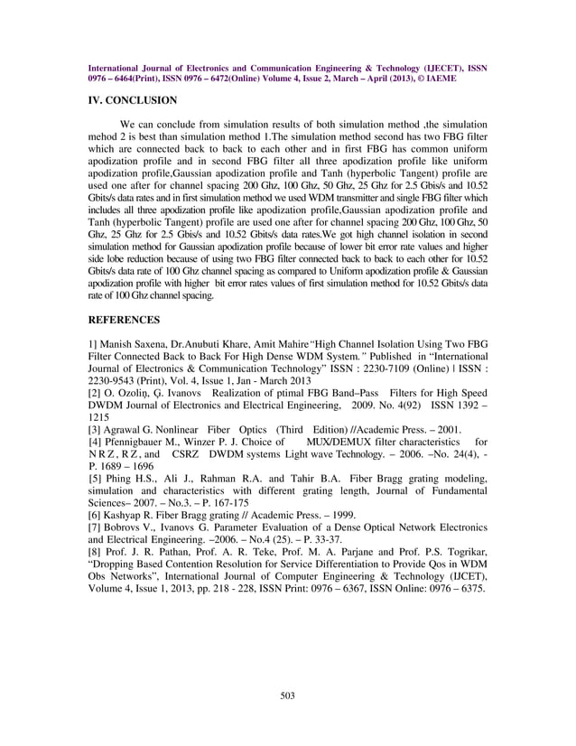 Comparative analysis for higher channel isolation using single | PDF