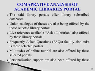 Comparative analysis of academic libraries | PPT