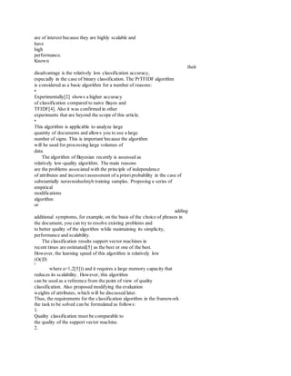 Comparative analysis of algorithms classification and methods the presentation of Web documents ...