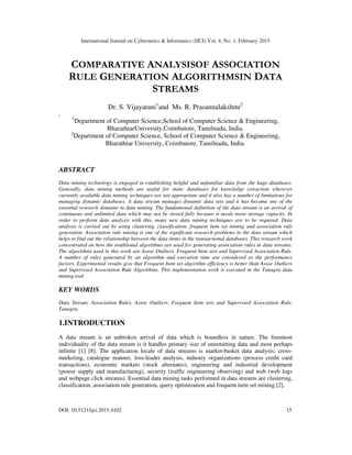 Comparative analysis of association rule generation algorithms in data streams | PDF