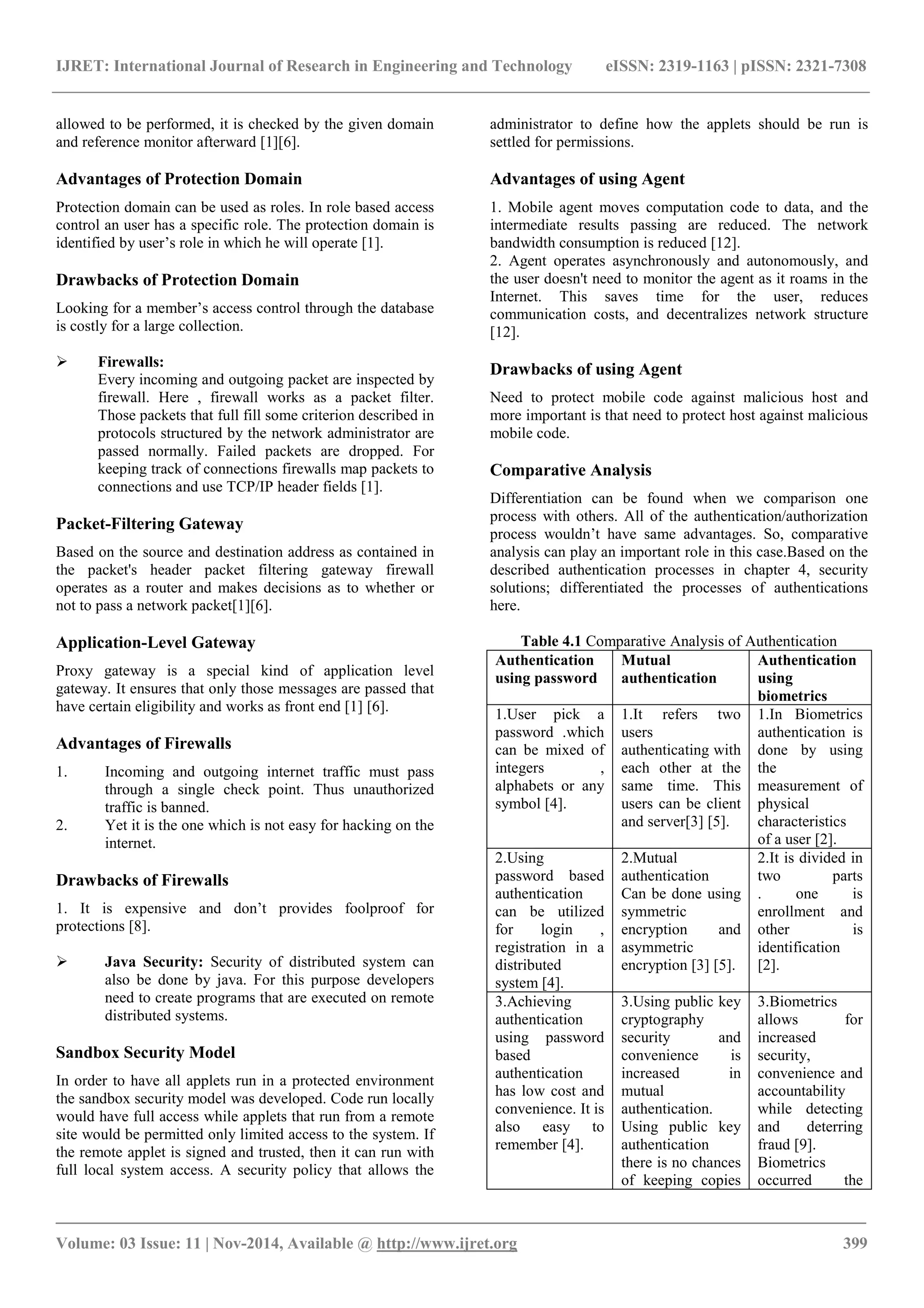 Comparative analysis of authentication and authorization security in distributed system | PDF