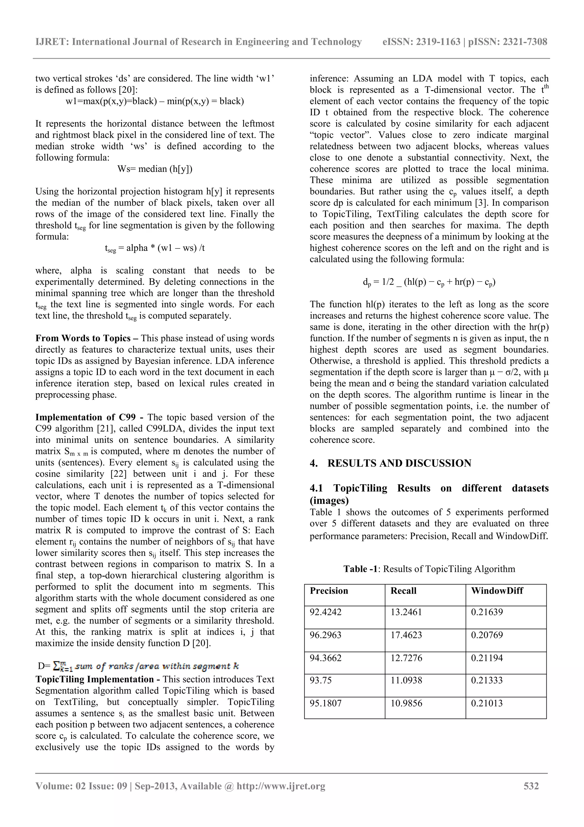 Comparative Analysis Of C99 And Topictiling Text Pdf