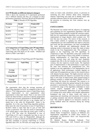 Comparative analysis of c99 and topictiling text | PDF