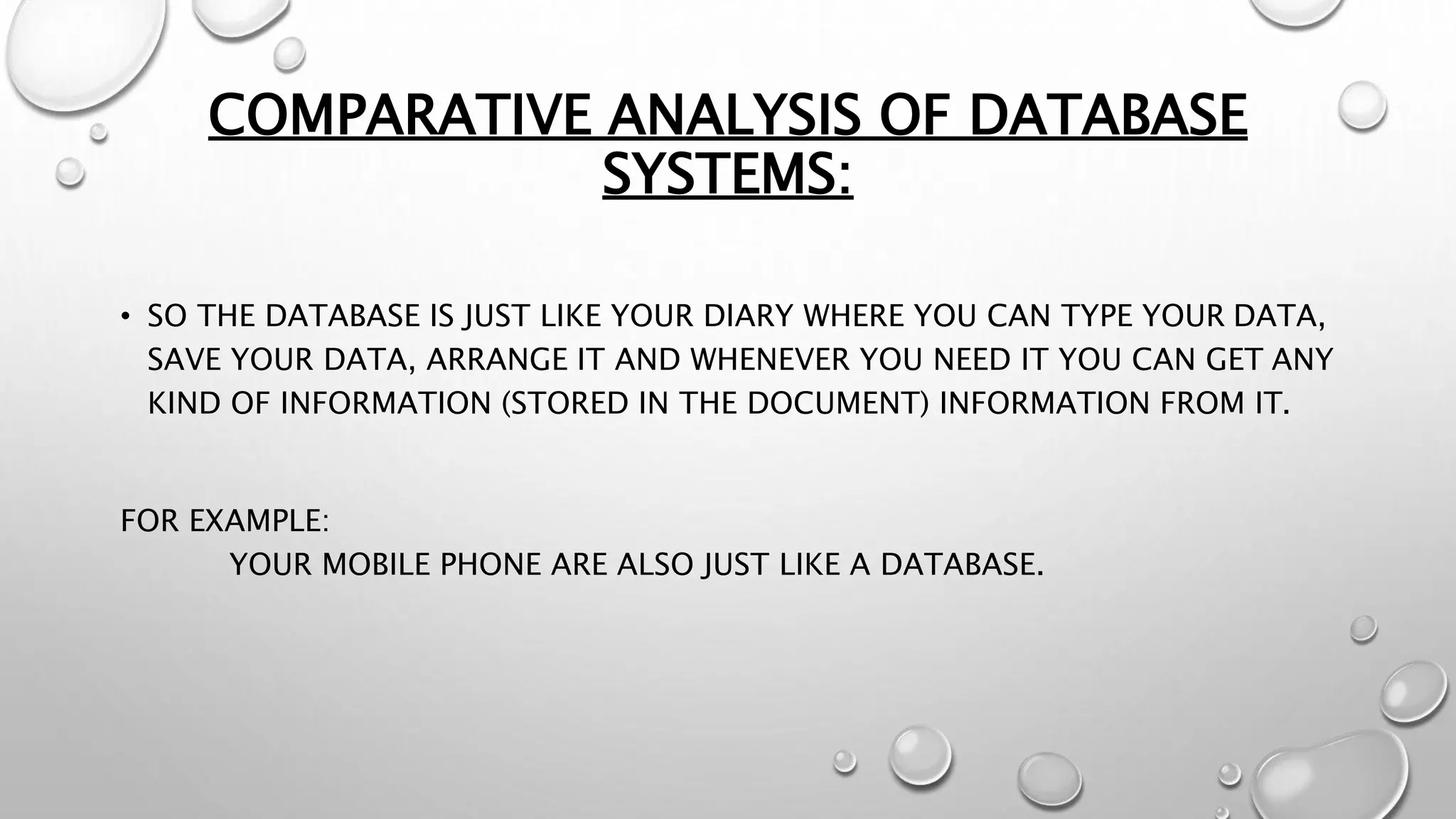 Comparative Analysis of Database Systems | PPTX