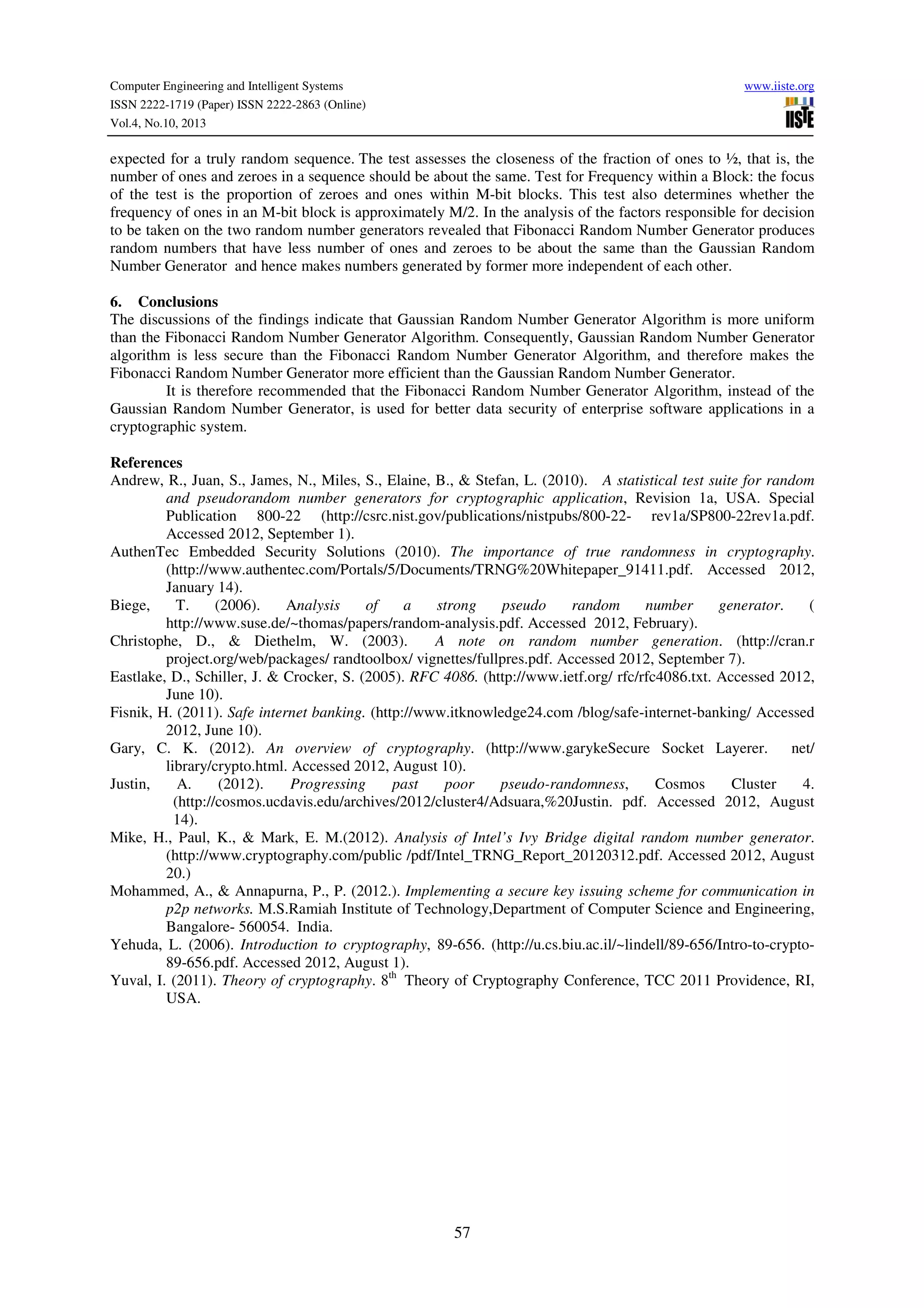 Comparative Analysis Of Efficiency Of Fibonacci Random Number Generator Algorithm And Gaussian