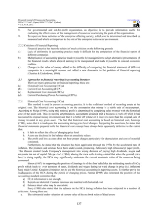 Comparative analysis of fair value and historical cost accounting on ...